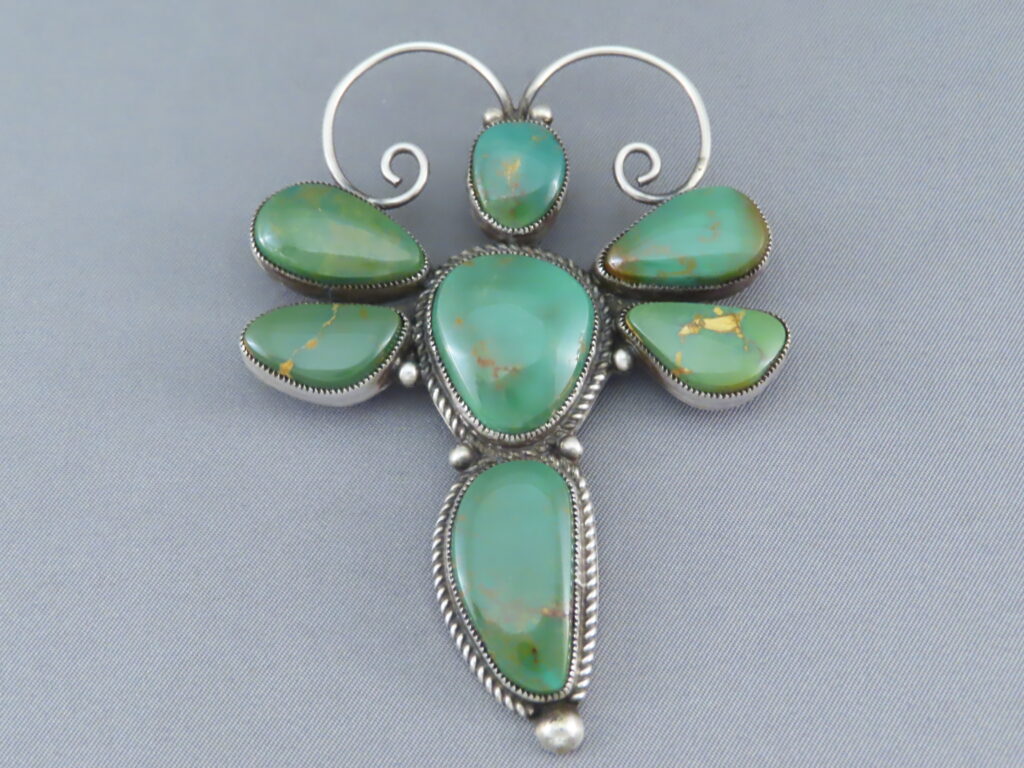 Dragonfly Pendant with Royston Turquoise (LARGE) - Turquoise Jewelry