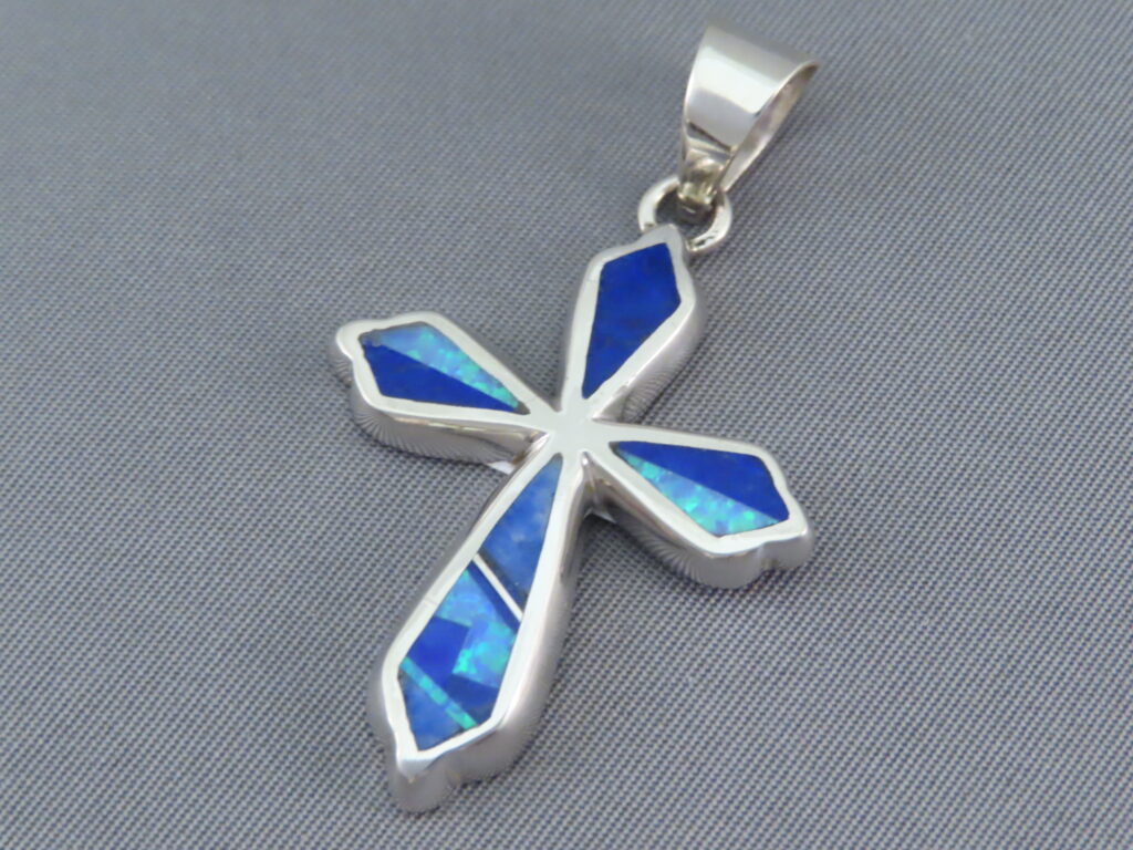 Inlaid Cross Pendant | Native American Jewelry | Cross Pendant with Inlay