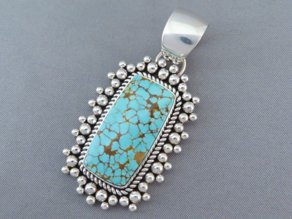 Number Eight Turquoise Pendant - Navajo Jewelry - #8 Turquoise