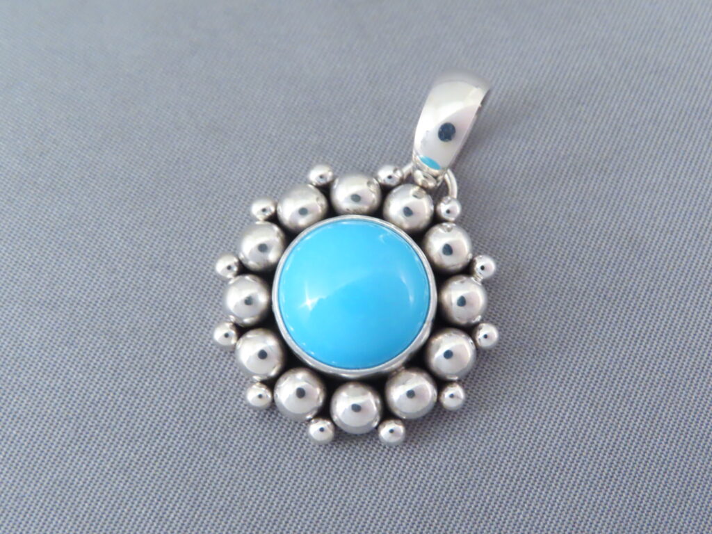 Small Sterling & Sleeping Beauty Turquoise Slider - Yellowhorse
