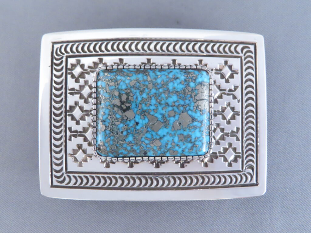Persian Turquoise Belt Buckle - Turquoise - Native American Jewelry