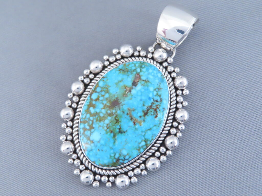 Artie Yellowhorse Kingman Turquoise Pendant - Navajo Jewelry