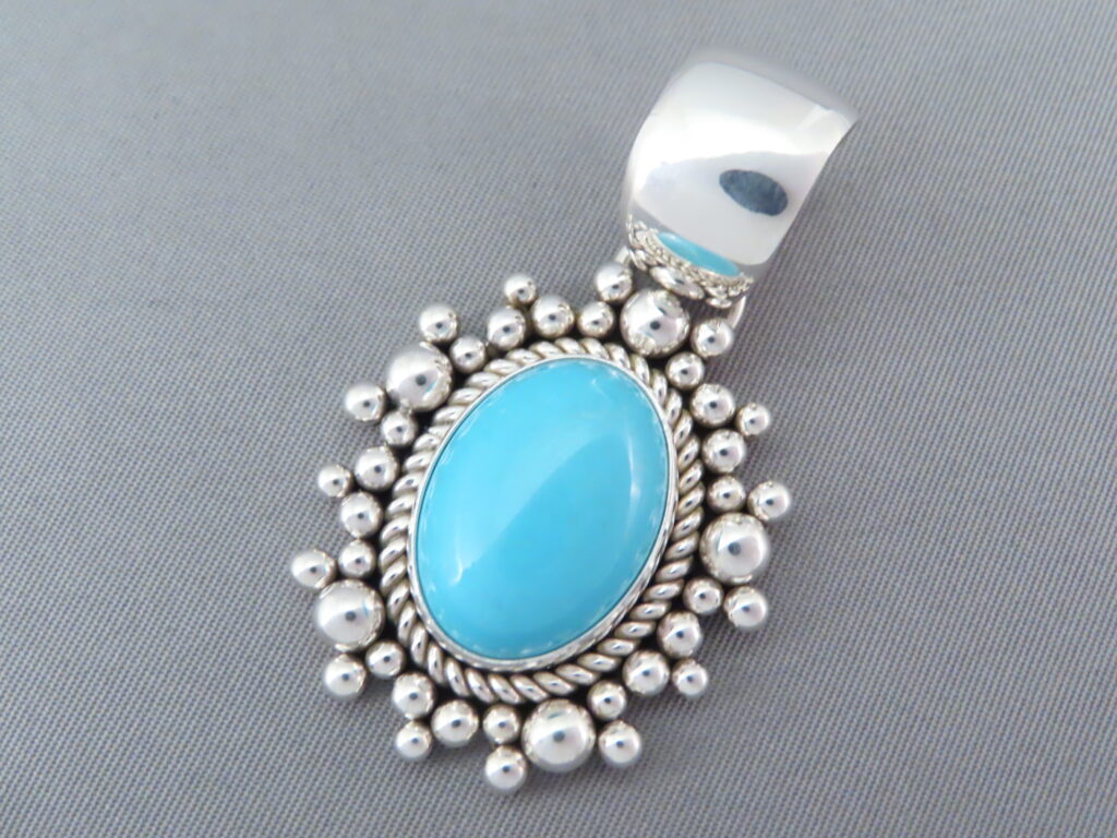 Sleeping Beauty Turquoise Pendant by Artie Yellowhorse - Turquoise Pendant