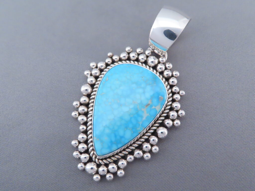 Artie Yellowhorse Kingman Turquoise Pendant - Turquoise Jewelry