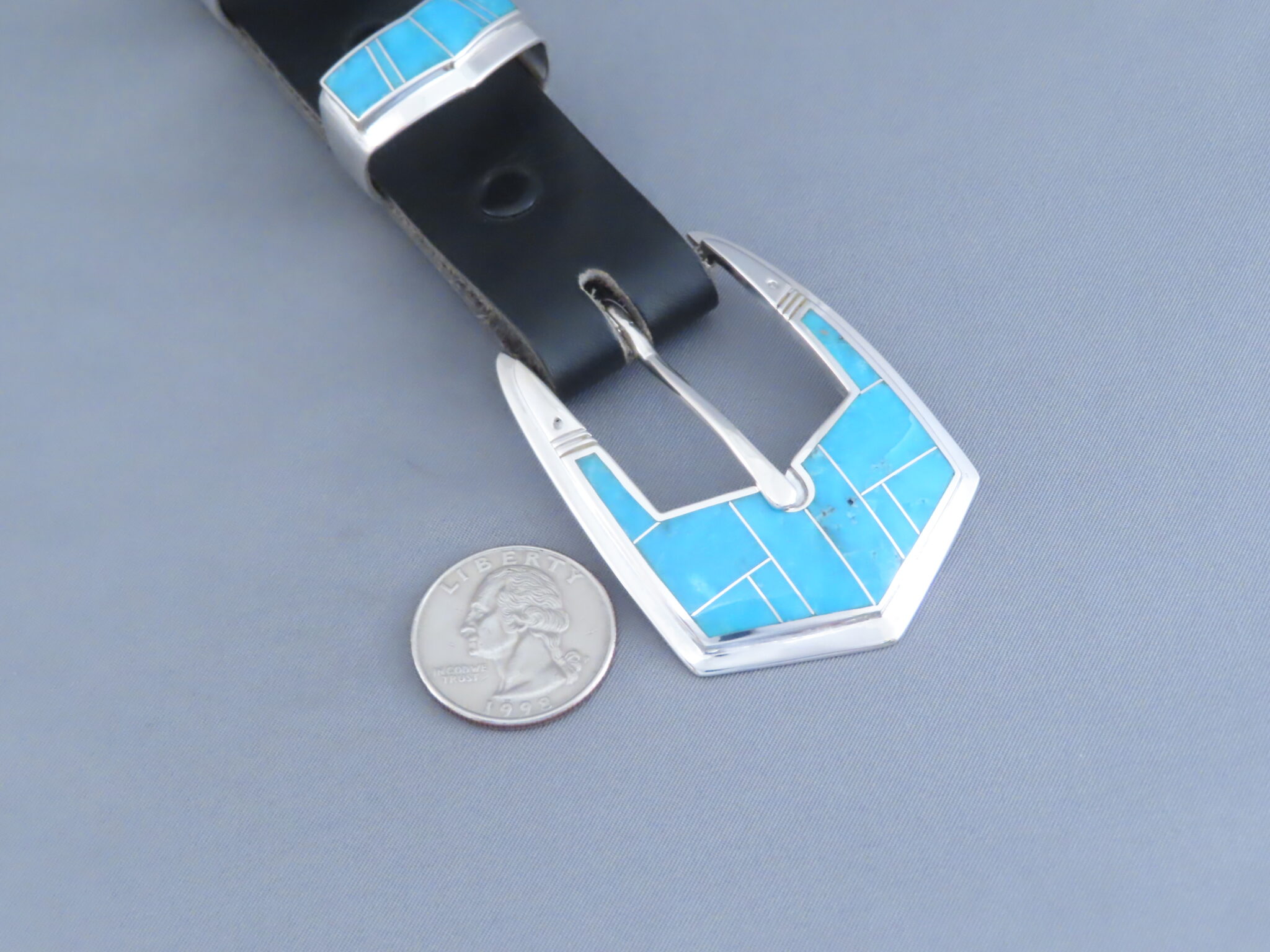 Turquoise Inlay Ranger Buckle Set - Turquoise Buckle